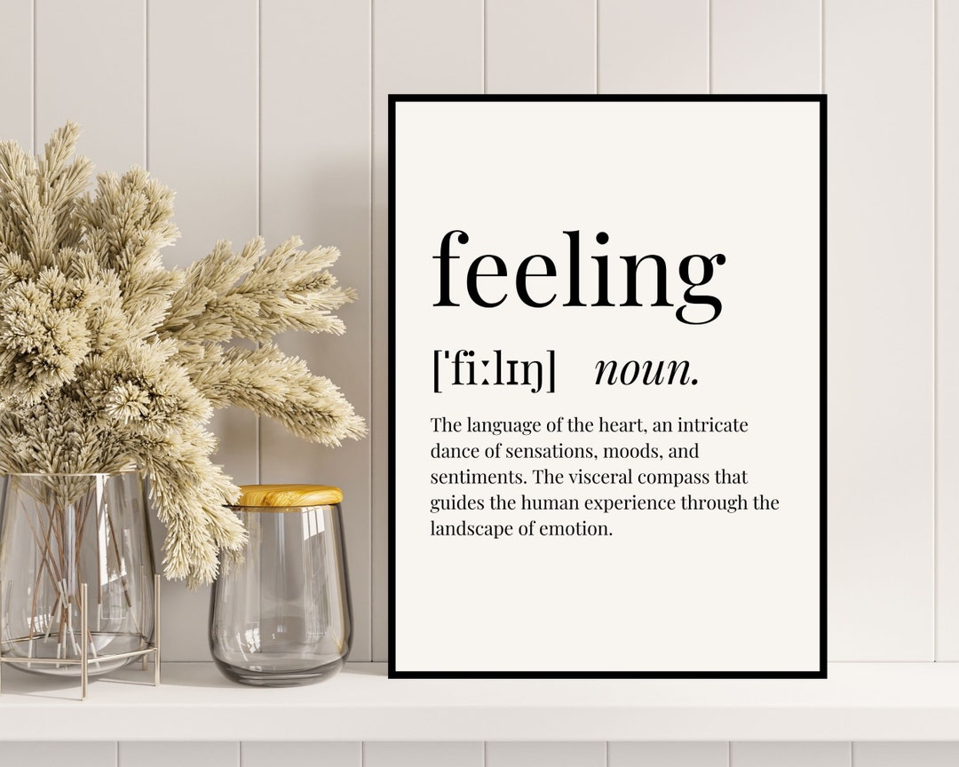 Feeling Definition Print, Typography Print, Printable Wall Art ...