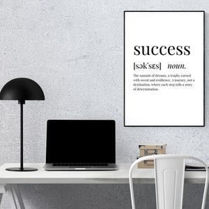 Success Definition Print, Typography Print, Printable Wall Art ...