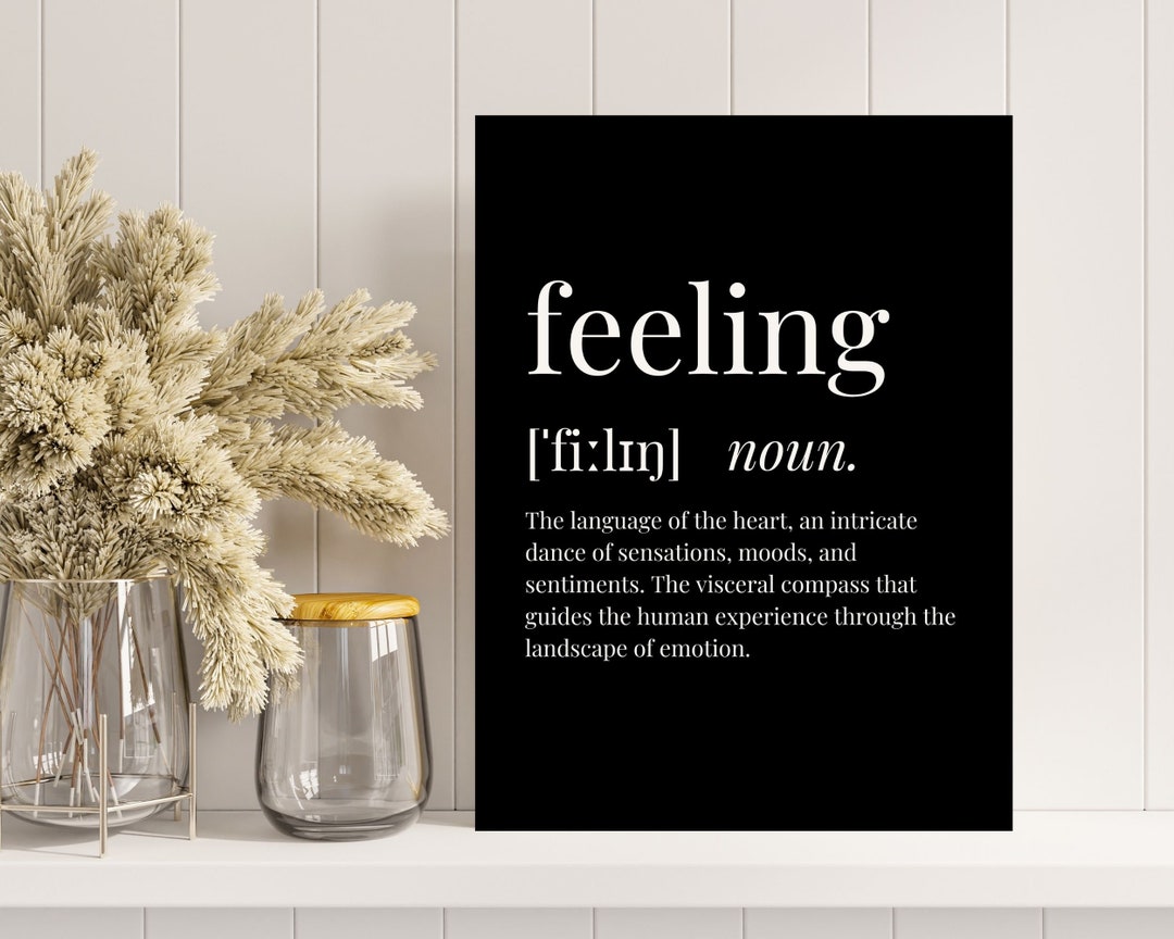 Feeling Definition Print, Typography Print, Printable Wall Art ...