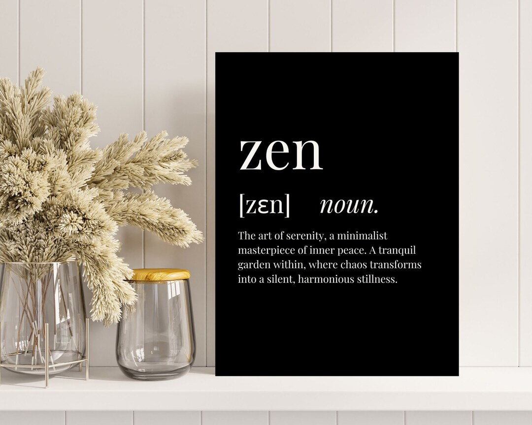 Zen Definition Print, Typography Print, Printable Wall Art, Dictionary ...