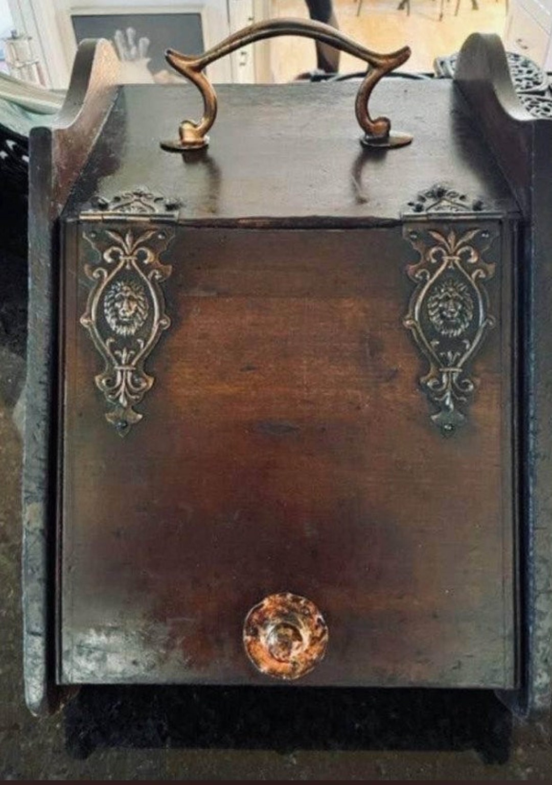 Antique Wood/coal Scuttle Fireside Box - Etsy