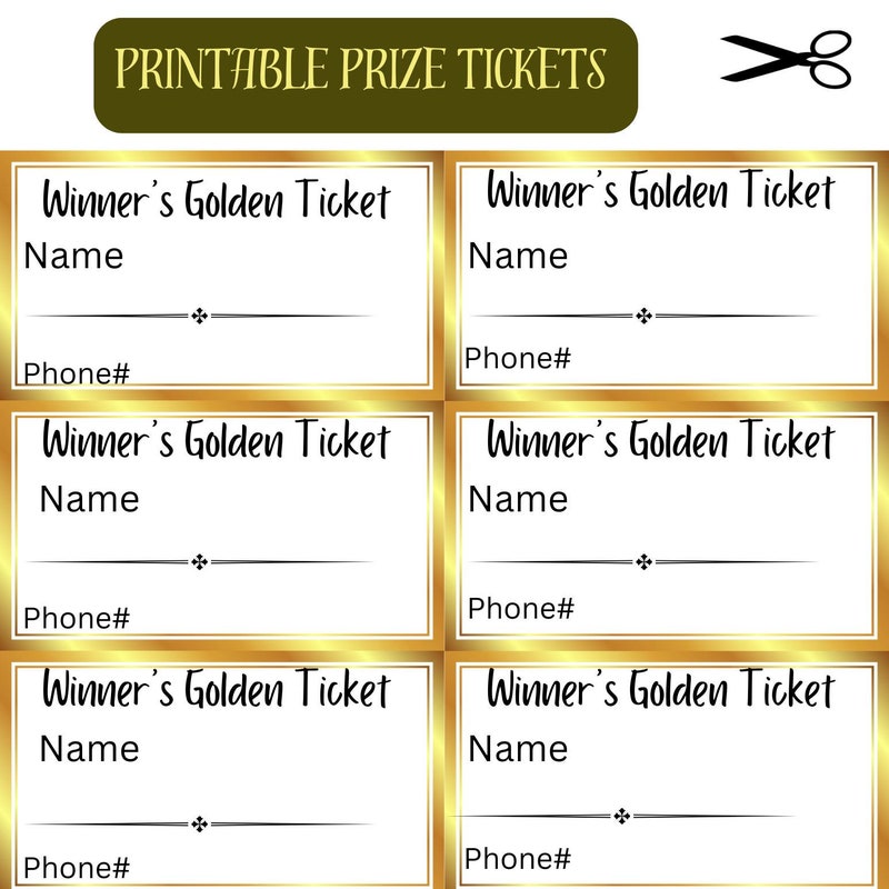 Door Prize Ticket Printable - Etsy
