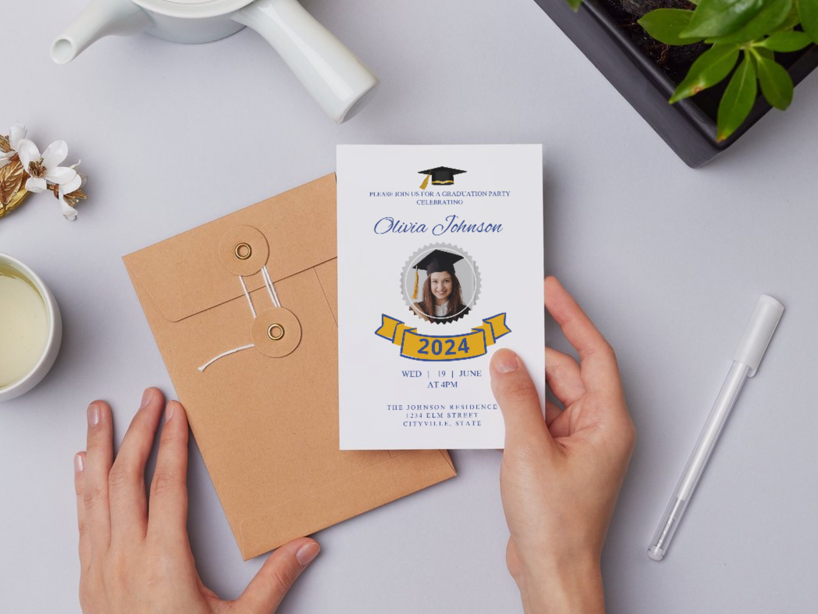 2024 Graduation Invitation Template, Canva Invitation Template ...