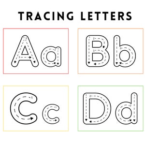 Printable Alphabet Tracing Cards for Kids, Alphabet Handwriting ...