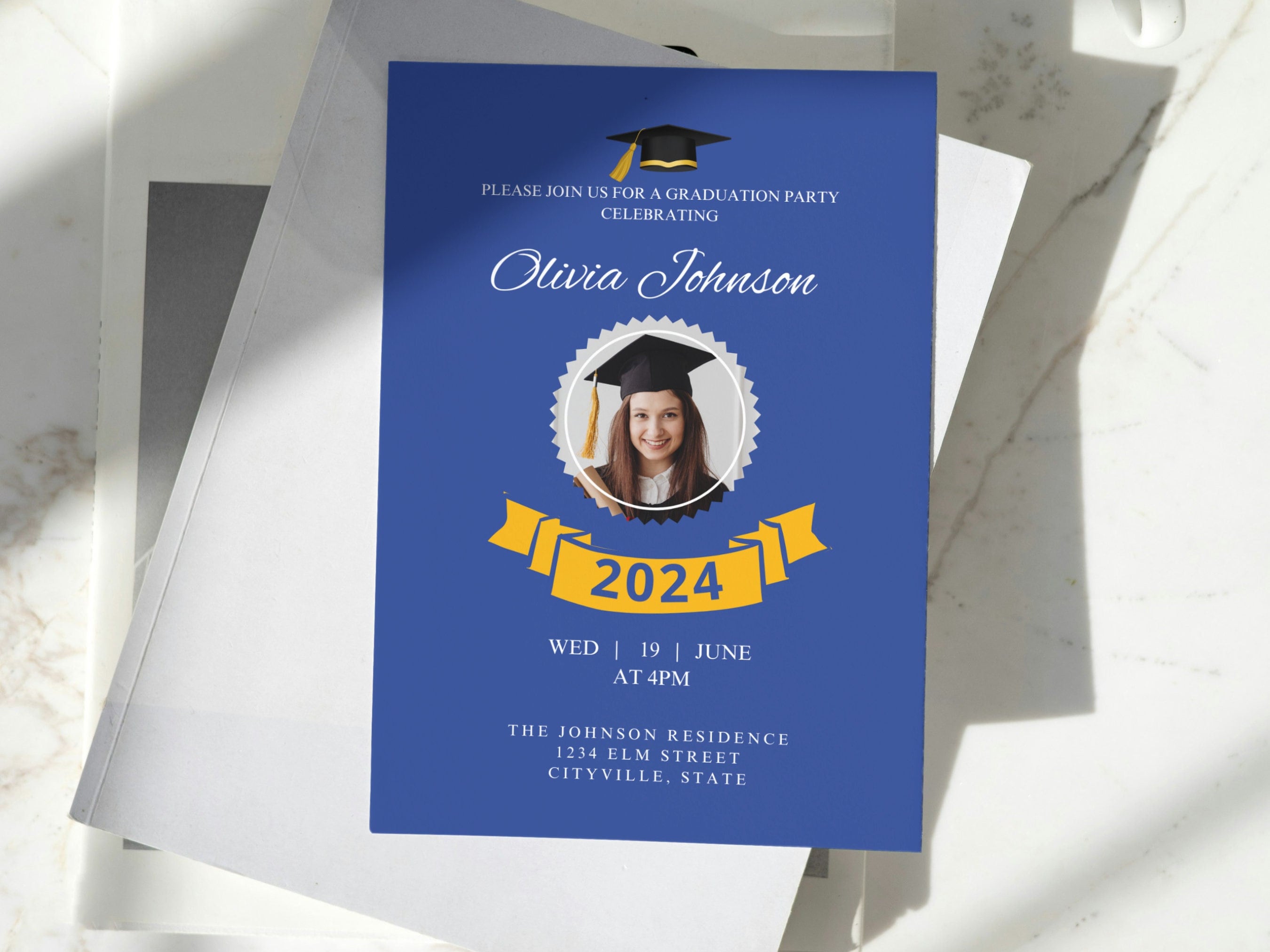 2024 Graduation Invitation Template, Canva Invitation Template ...