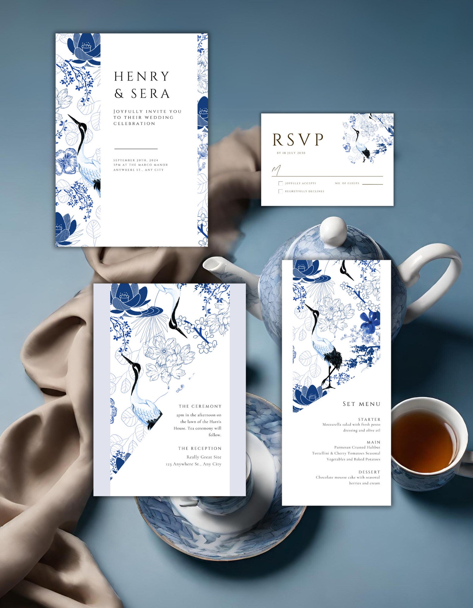 Blue Willow China Invitation Set - Chinese Fusion, Chinese Wedding ...
