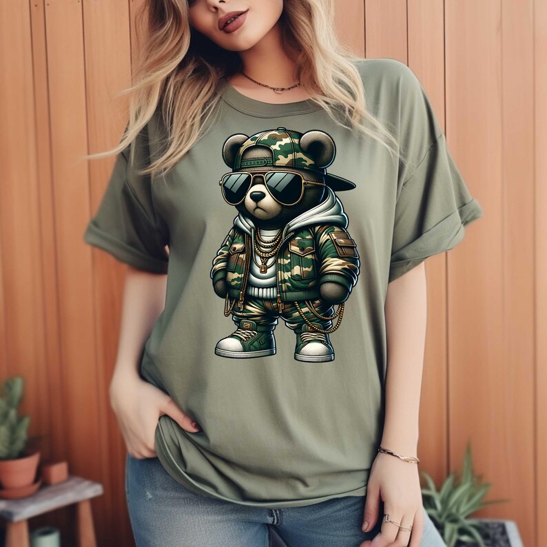 Camo Teddy Bear Png,bear Hip-hop,streetwear-urban - Camouflage Bear,for ...