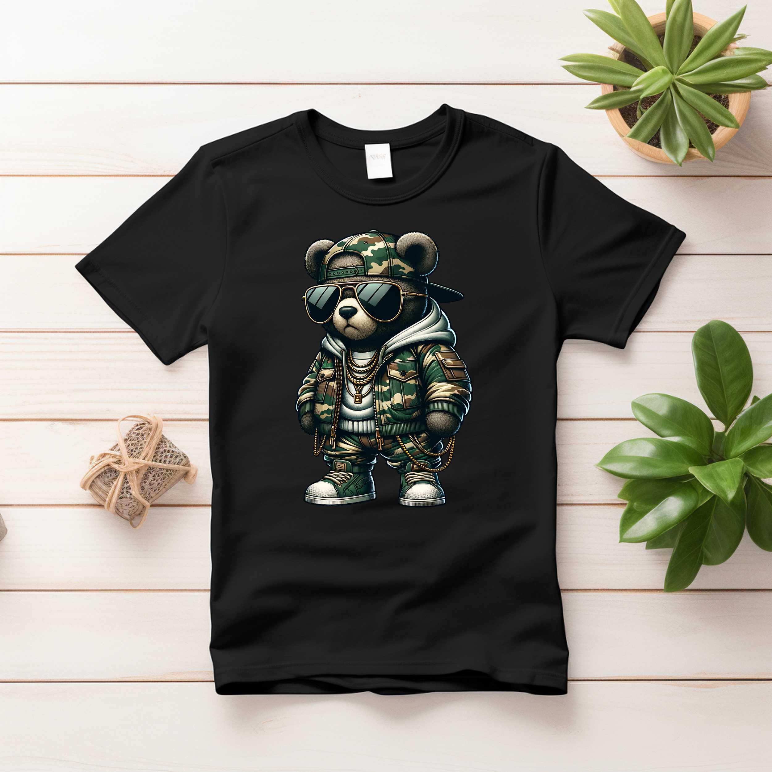 Camo Teddy Bear Png,bear Hip-hop,streetwear-urban - Camouflage Bear,for ...