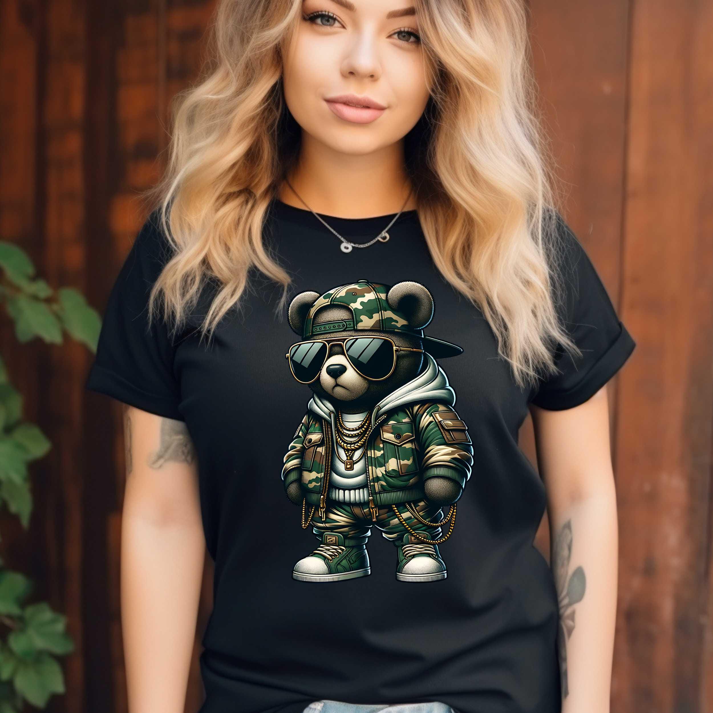 Camo Teddy Bear Png,bear Hip-hop,streetwear-urban - Camouflage Bear,for ...