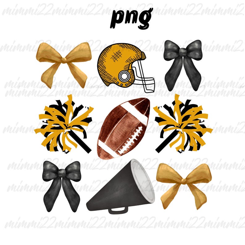 Black and Yellow Cheer Football Coquette Bow,retro Football,yellow ...