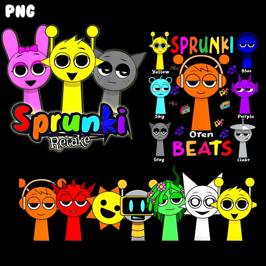 3 Sprunki Png, Sprunki Png, Weihnachtsgeschenk, Geburtstagsgeschenk ...