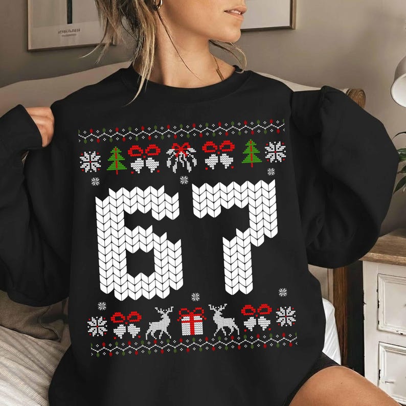 67 Christmas Six Seven Ugly Sweater Png, Christmas Ugly Sweater, Ugly ...