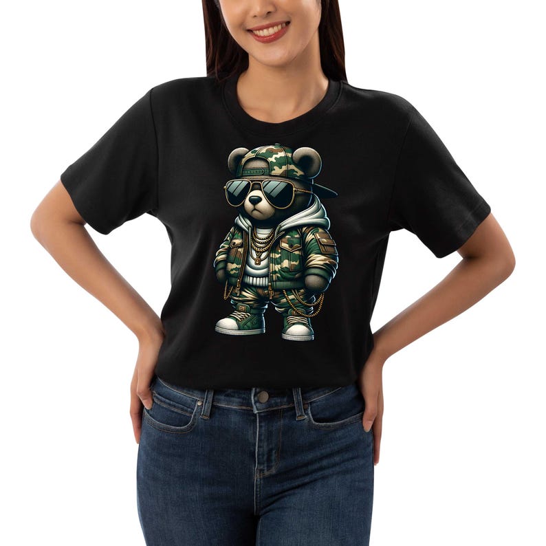 Camo Teddy Bear Png,bear Hip-hop,streetwear-urban - Camouflage Bear,for ...