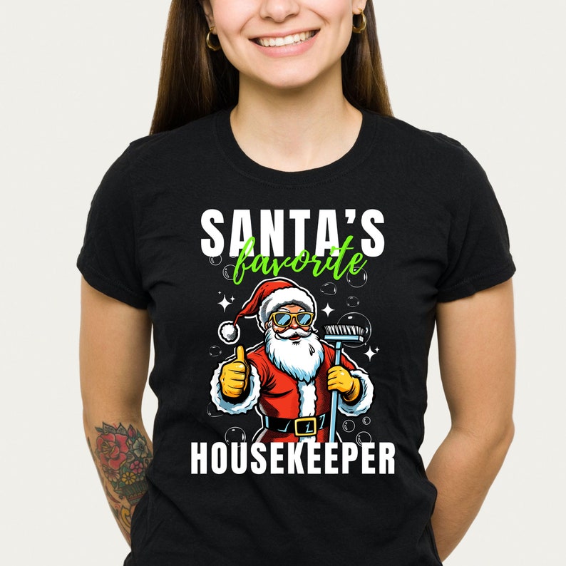Santa's Favorite Housekeeper PNG SVG, Cleaning Staff Uniform Christmas ...
