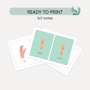 ASL Alphabet and Numbers Flashcards Set of 2, American Sign Language ...