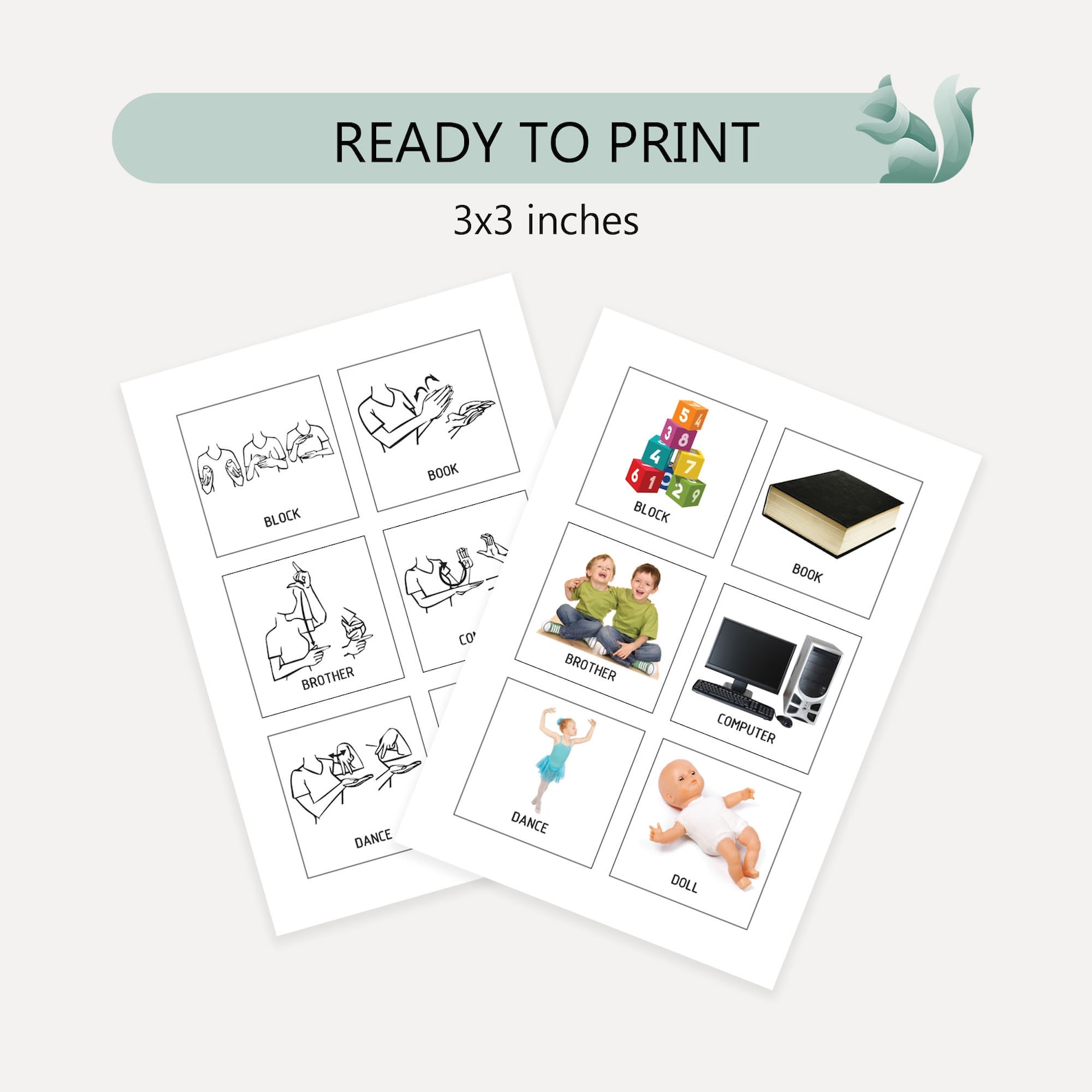 PLAYTIME Sign Language Flash Cards, American Sign Language Playtime ...