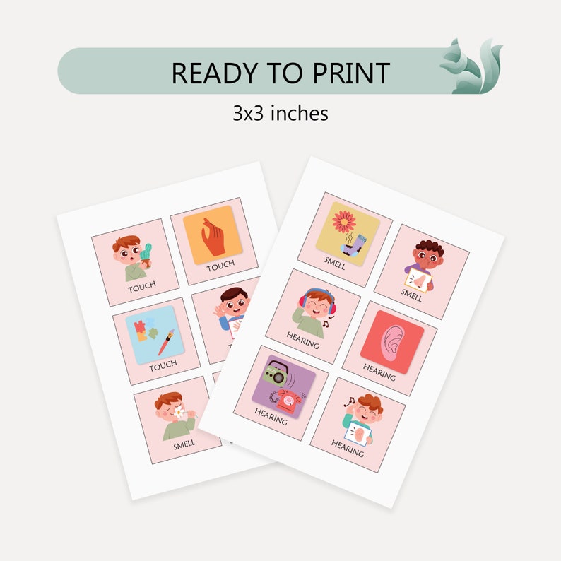 5 Senses of Human Body Chart, Editable Five Senses Recognition Cards ...
