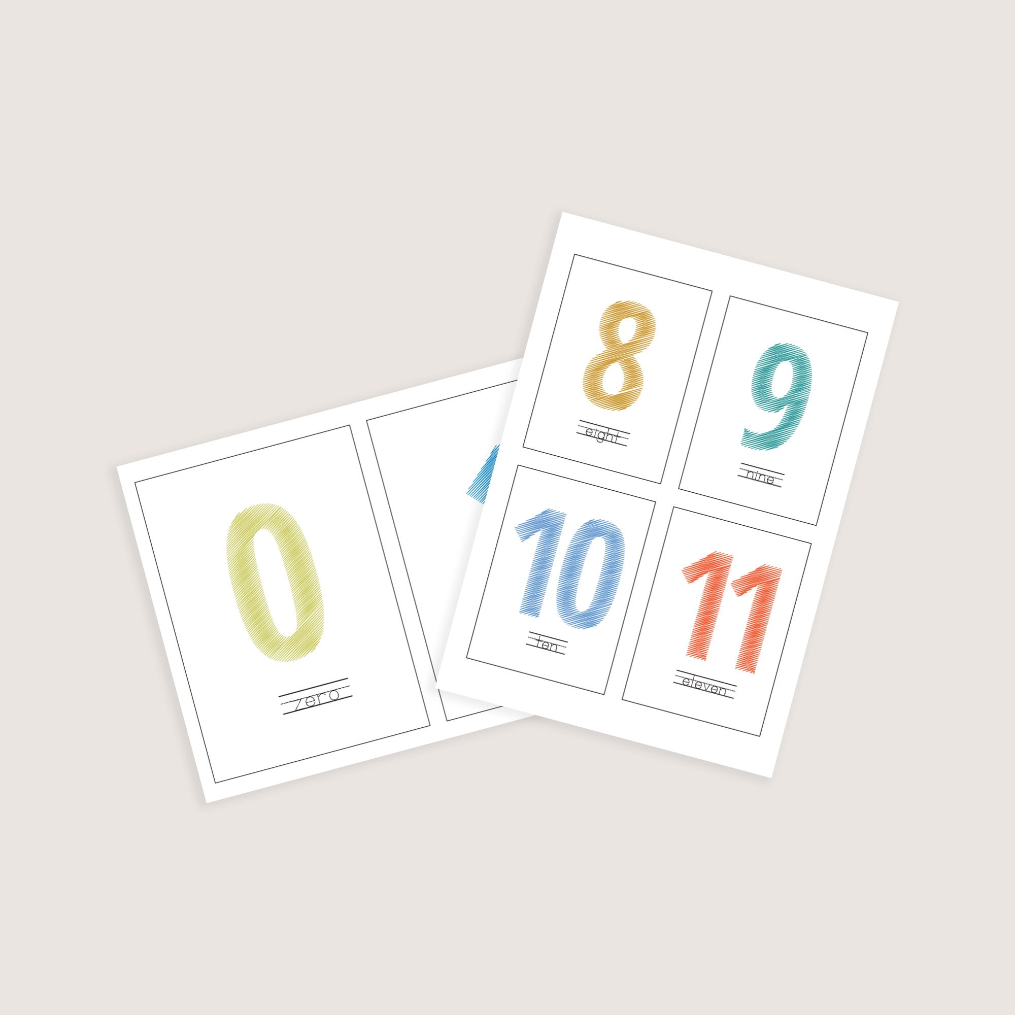 Numbers Flash Cards Preschool Counting Flash Cards Count and - Etsy
