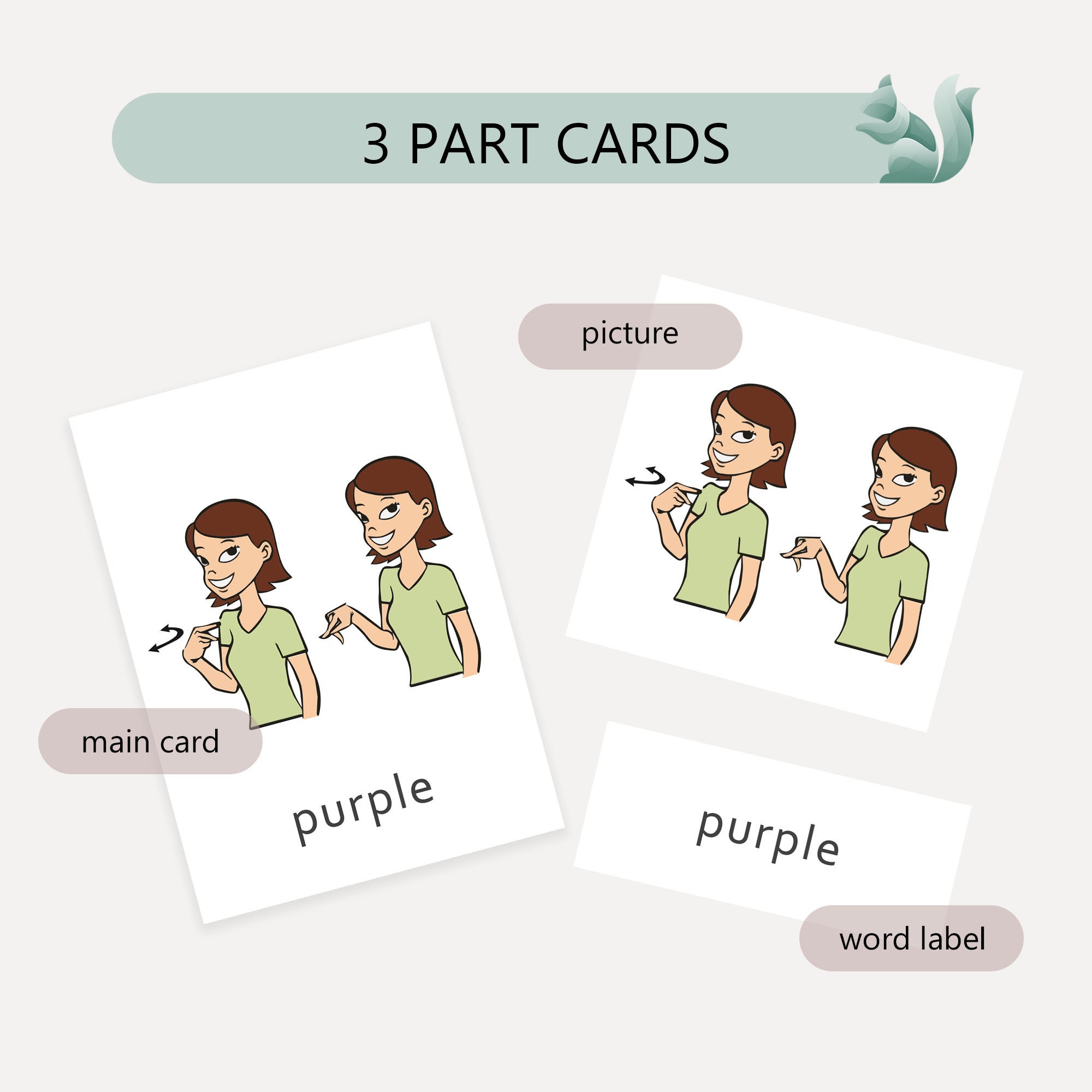 Editable American Sign Language Colours Flashcards for Learning, Catchy ...