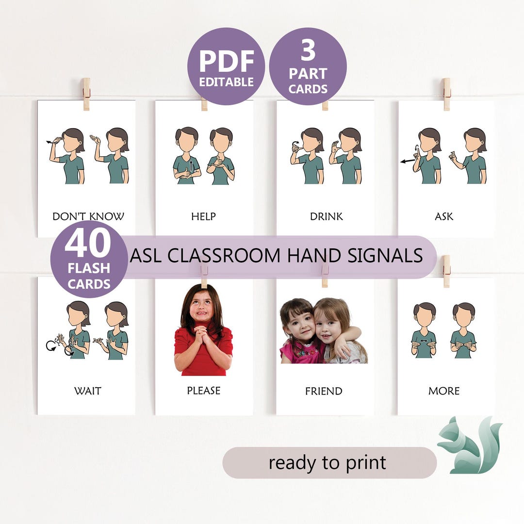 Must Know Baby Sign Language Classroom Words, American Sign Language ...