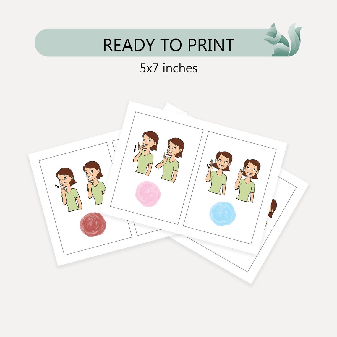 American Sign Language Colors Flashcards, Educational ASL Colors Cards ...