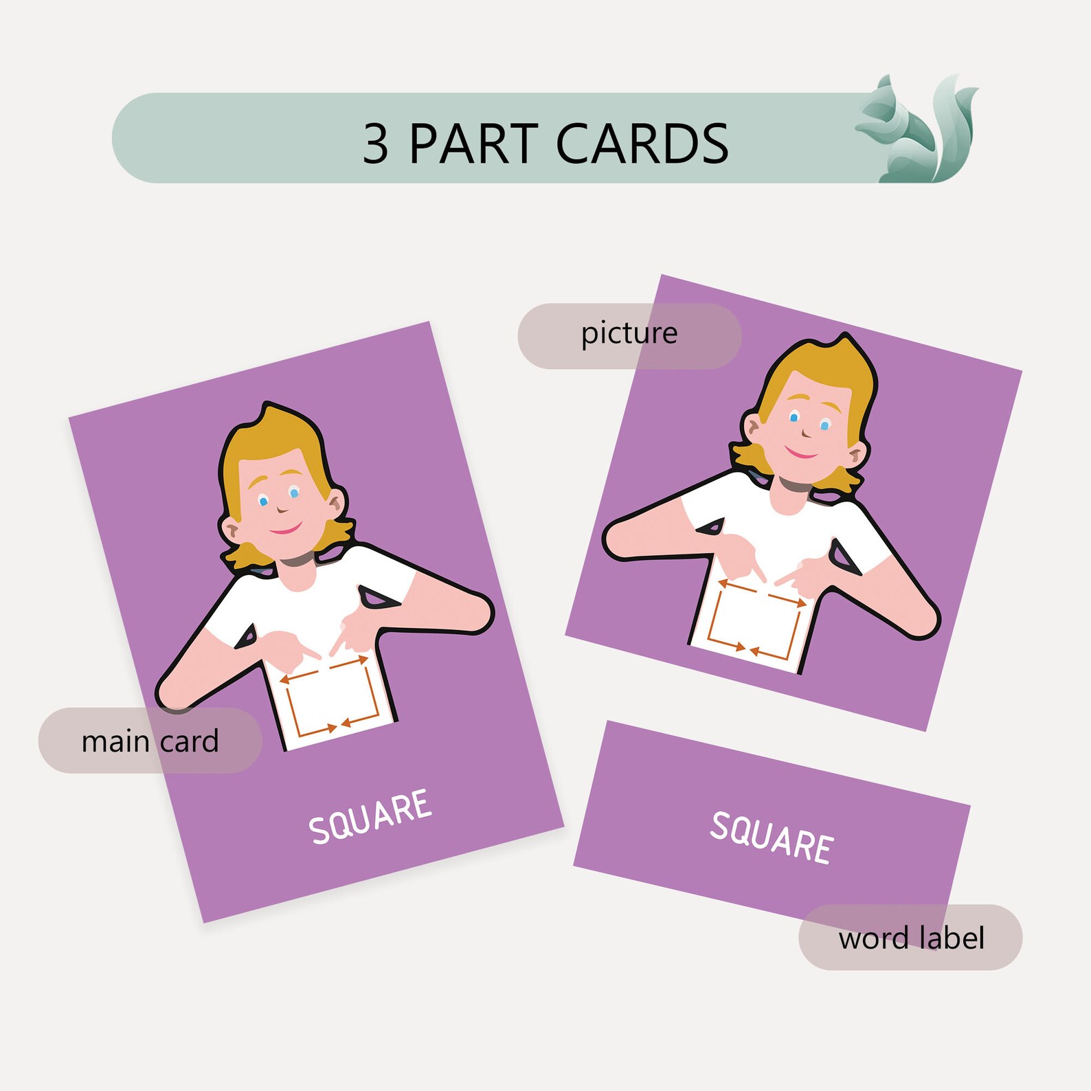 SHAPES in Baby Sign Language, Sign Language Shapes Flashcards, American ...