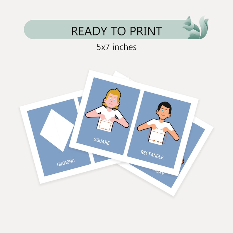 ASL SHAPES Flash Cards, American Sign Language 14 Shapes Flashcards ...