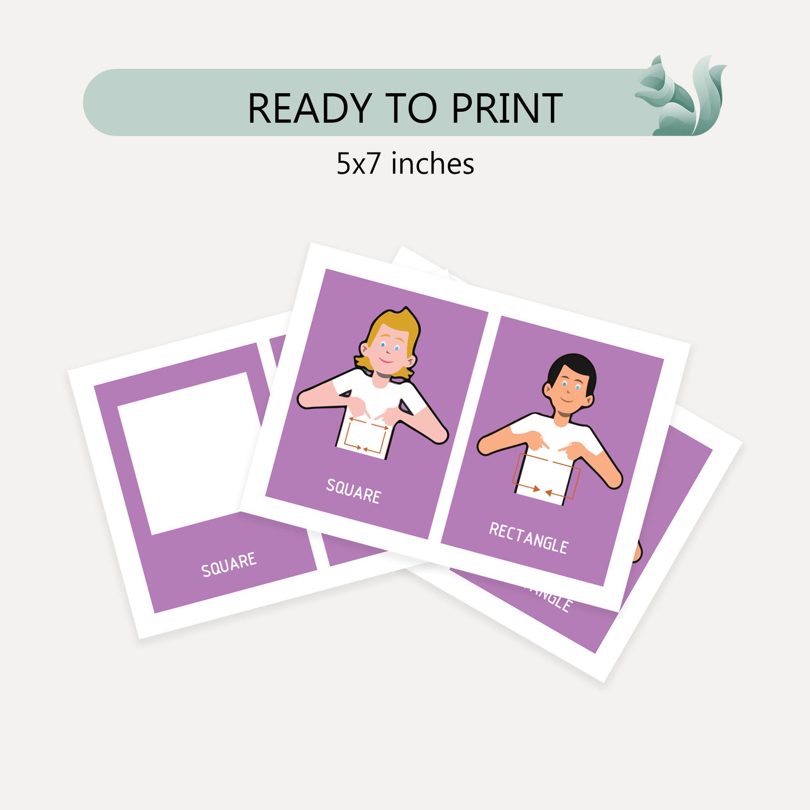 SHAPES in Baby Sign Language, Sign Language Shapes Flashcards, American ...