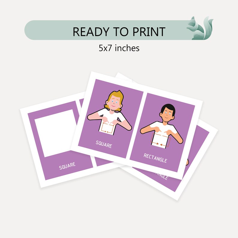 SHAPES in Baby Sign Language, Sign Language Shapes Flashcards, American ...