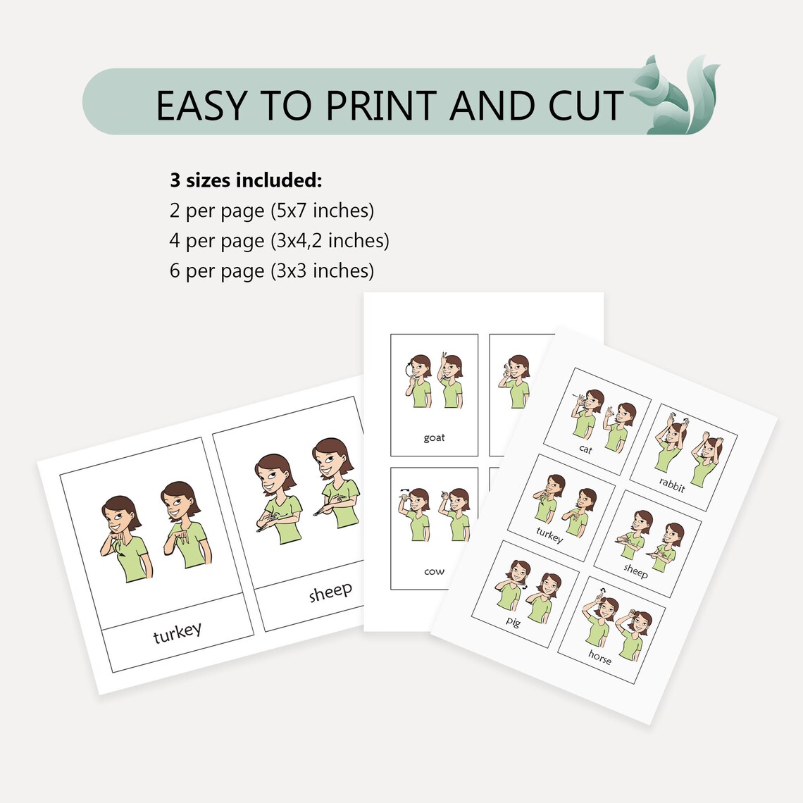 Farm Animals Sign Language, American Sign Language Animals Charts ...