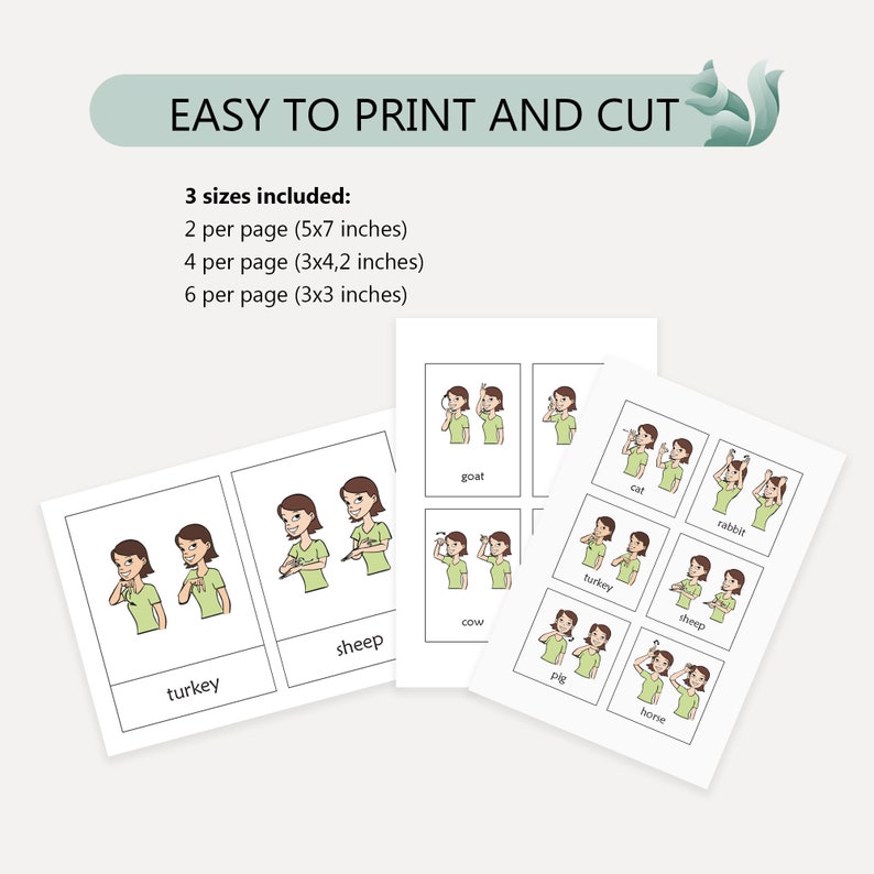 Farm Animals Sign Language, American Sign Language Animals Charts ...