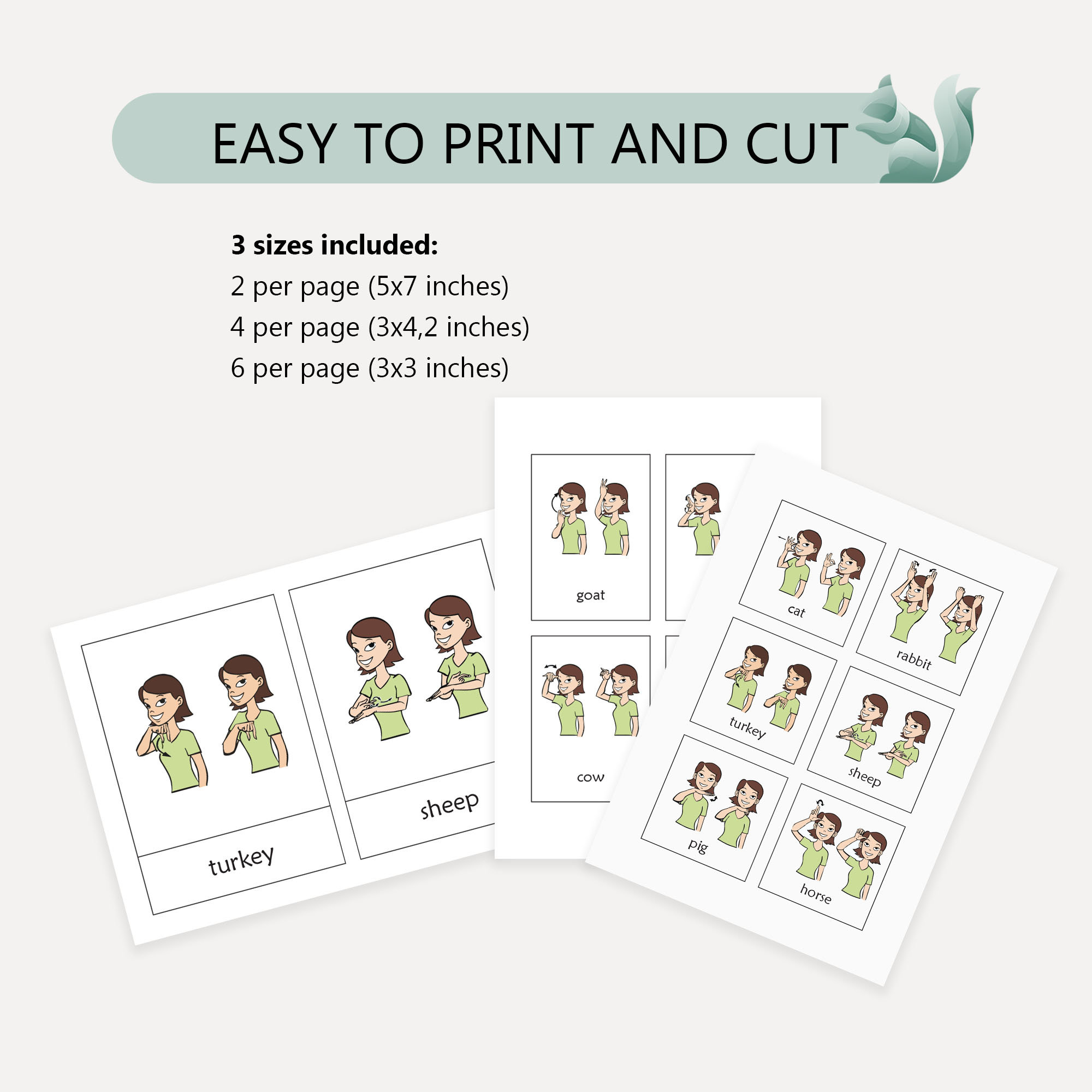 Farm Animals Sign Language, American Sign Language Animals Charts ...