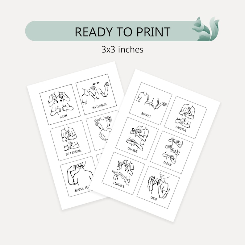 ASL BATHROOM Routines, American Sign Language Bathroom Signs, Bathroom ...