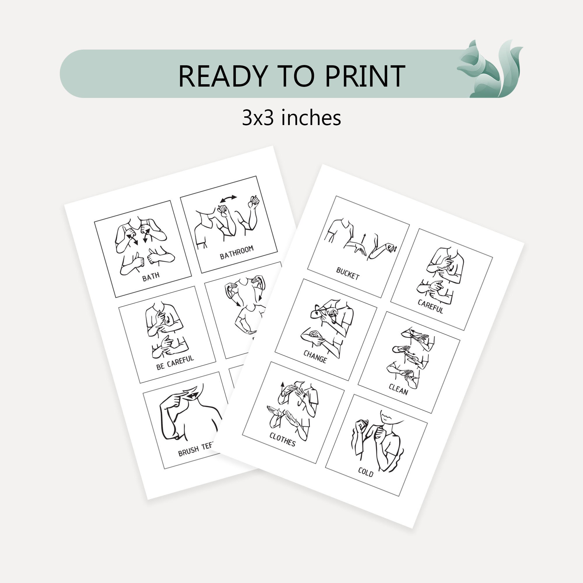 ASL BATHROOM Routines, American Sign Language Bathroom Signs, Bathroom ...