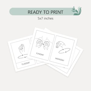 Sign Language Days of Th Week, American Sign Language Kids Words Chart ...