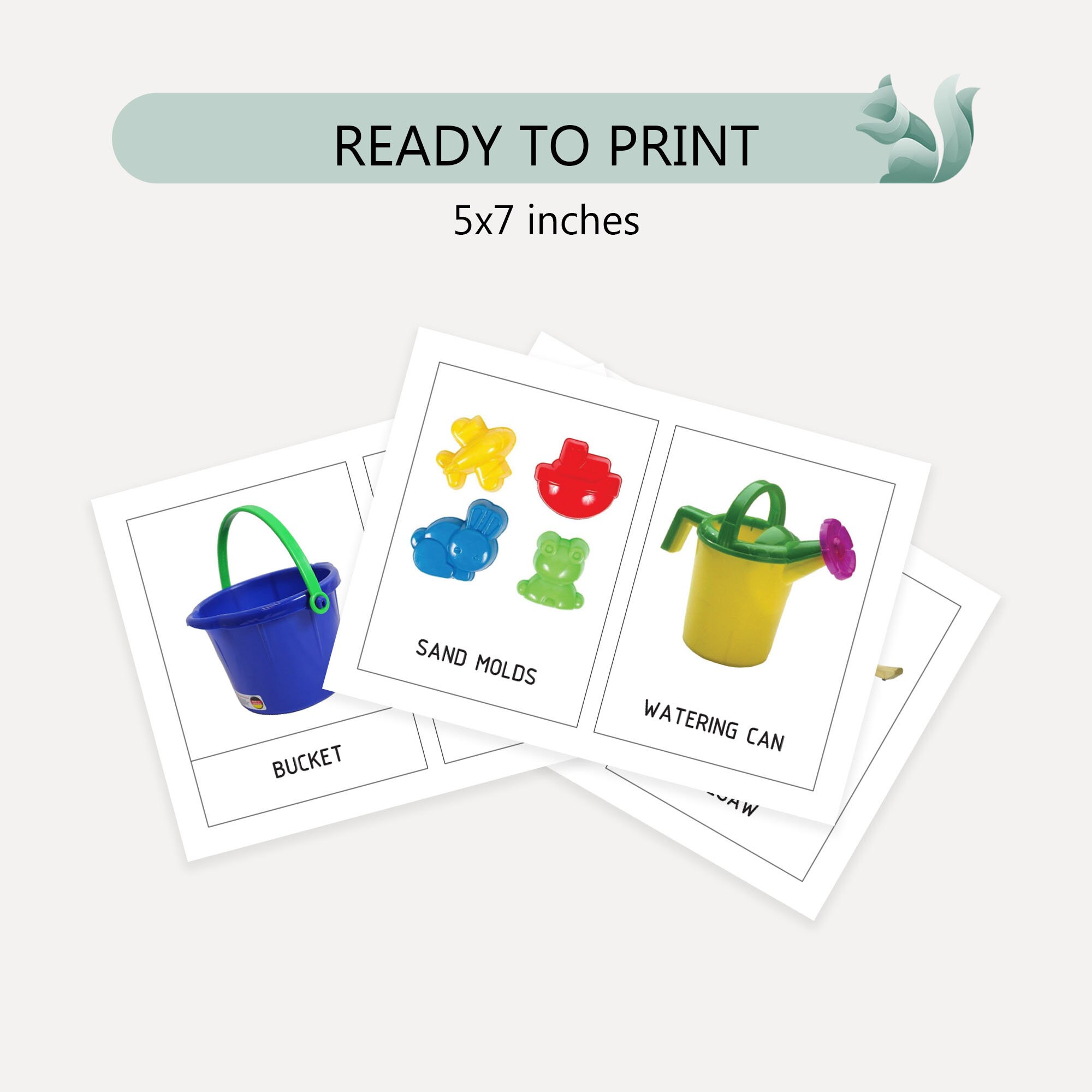 PLAYGROUND Real Images 13 Printable Flash Cards, Montessori and Toddler ...