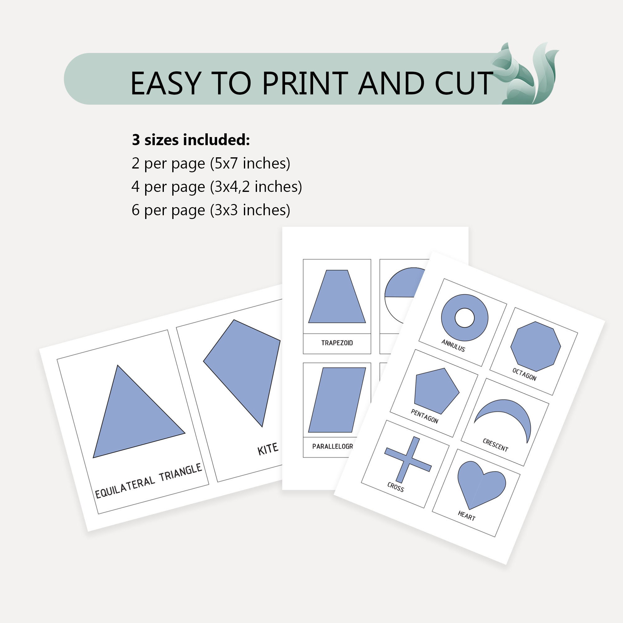 2D SHAPES Flashcards - 33 List of Two-dimensional Geometric Shapes With ...