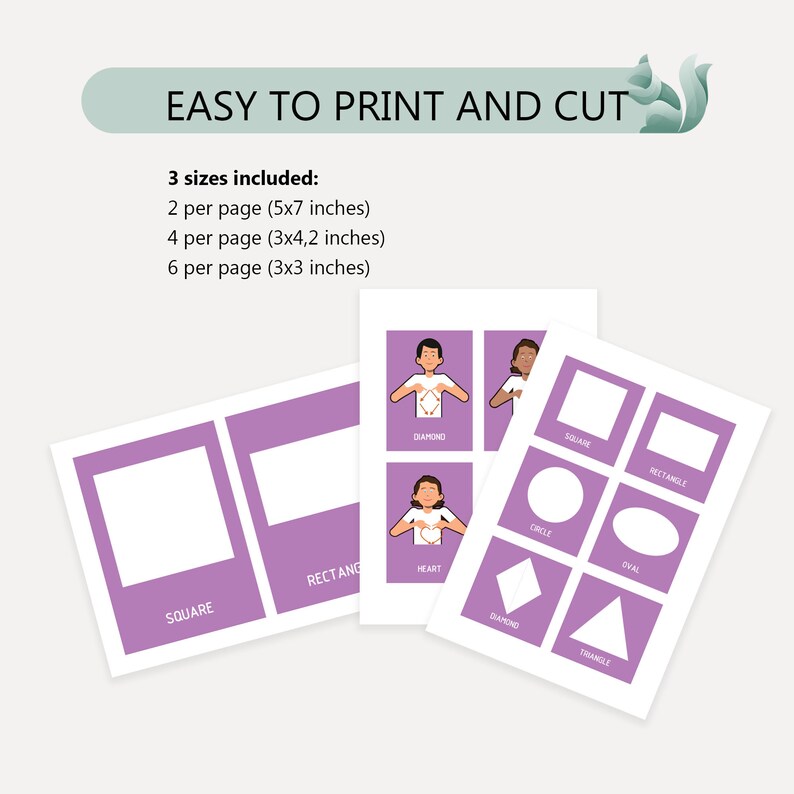 SHAPES in Baby Sign Language, Sign Language Shapes Flashcards, American ...