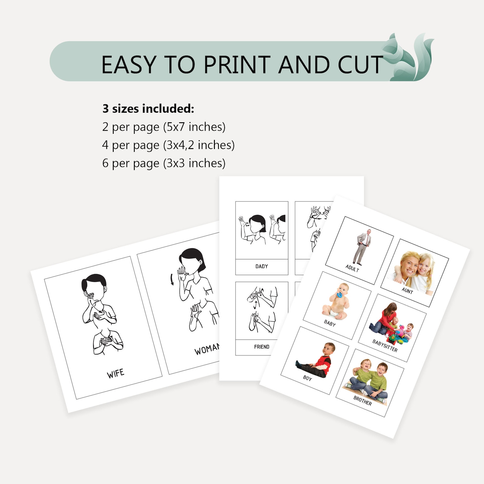 ASL Family Members & Stages Hand Signals With Images, American Sign ...