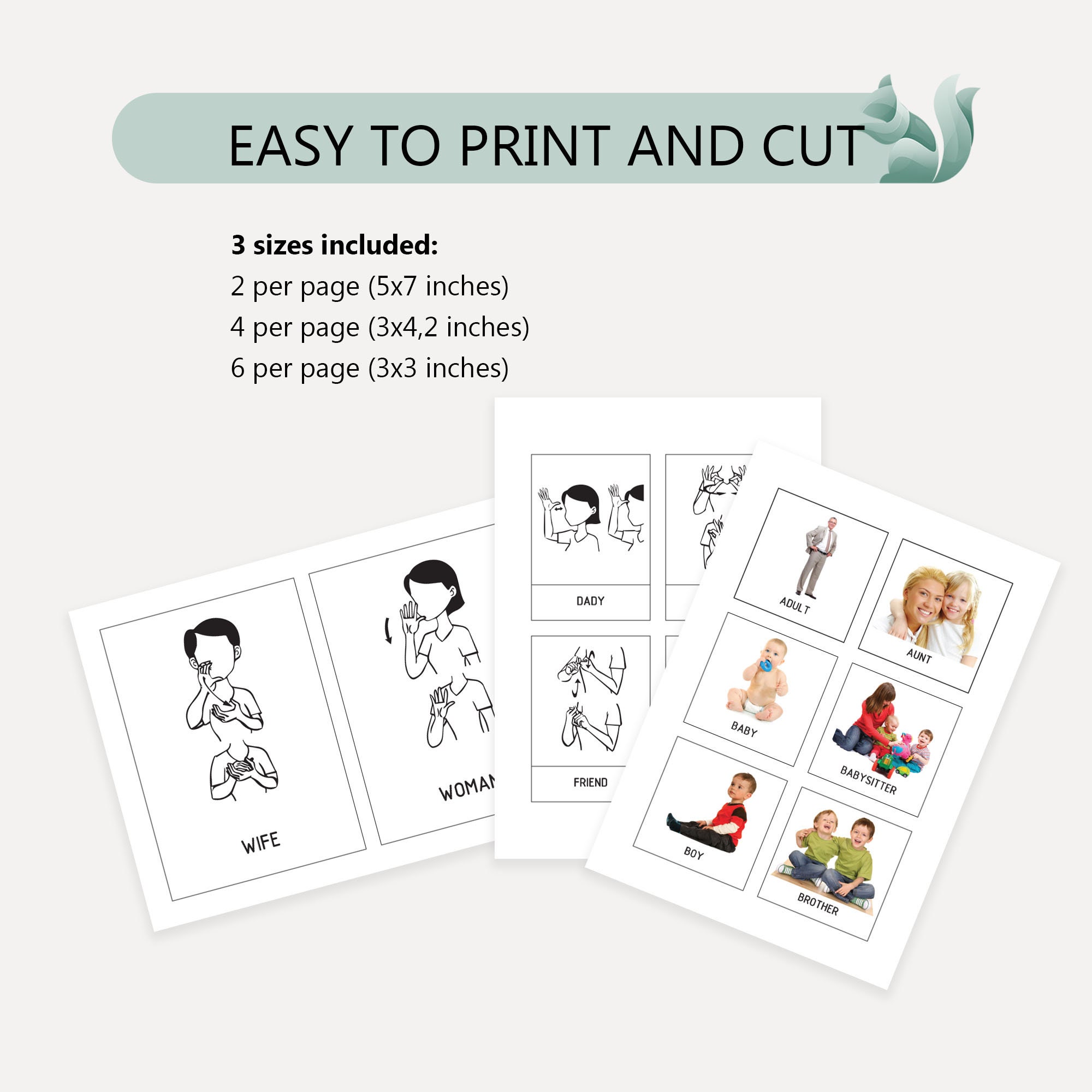 ASL Family Members & Stages Hand Signals With Images, American Sign ...