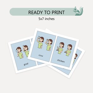 Domestic Animals Sign Language Flashcards, American Sign Language Farm ...