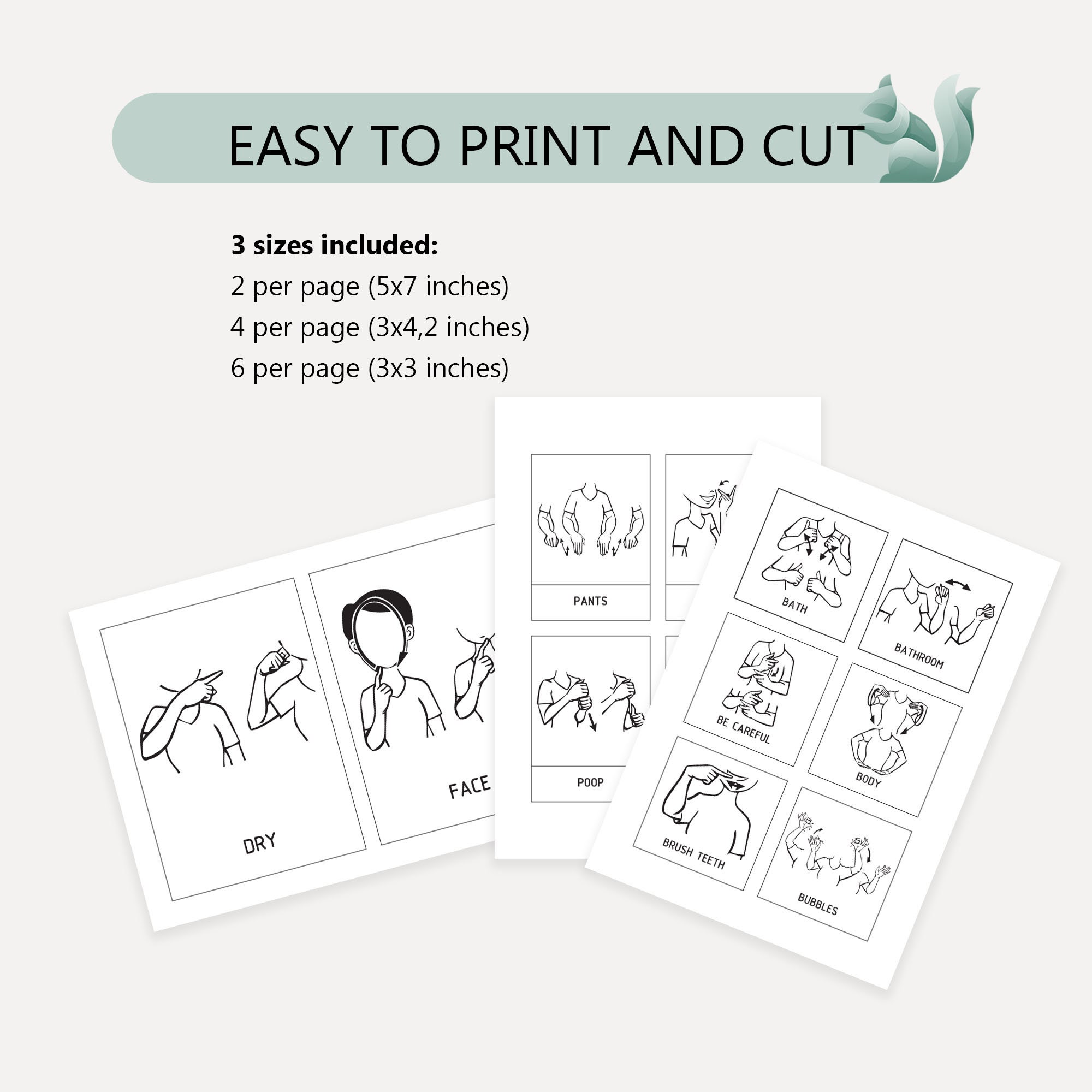 ASL BATHROOM Routines, American Sign Language Bathroom Signs, Bathroom ...