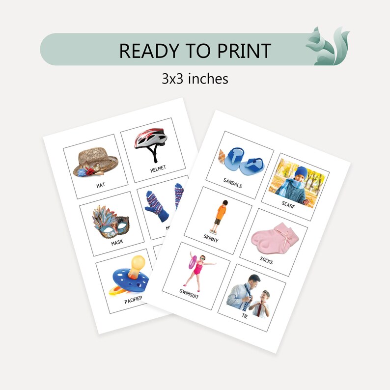 CLOTHES & ACCESSORIES Flashcards With Real Images- 51 Printable Flash ...