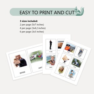 VERBS Flahcards With Real Images -132 Verbs Flash Cards - Montessori ...