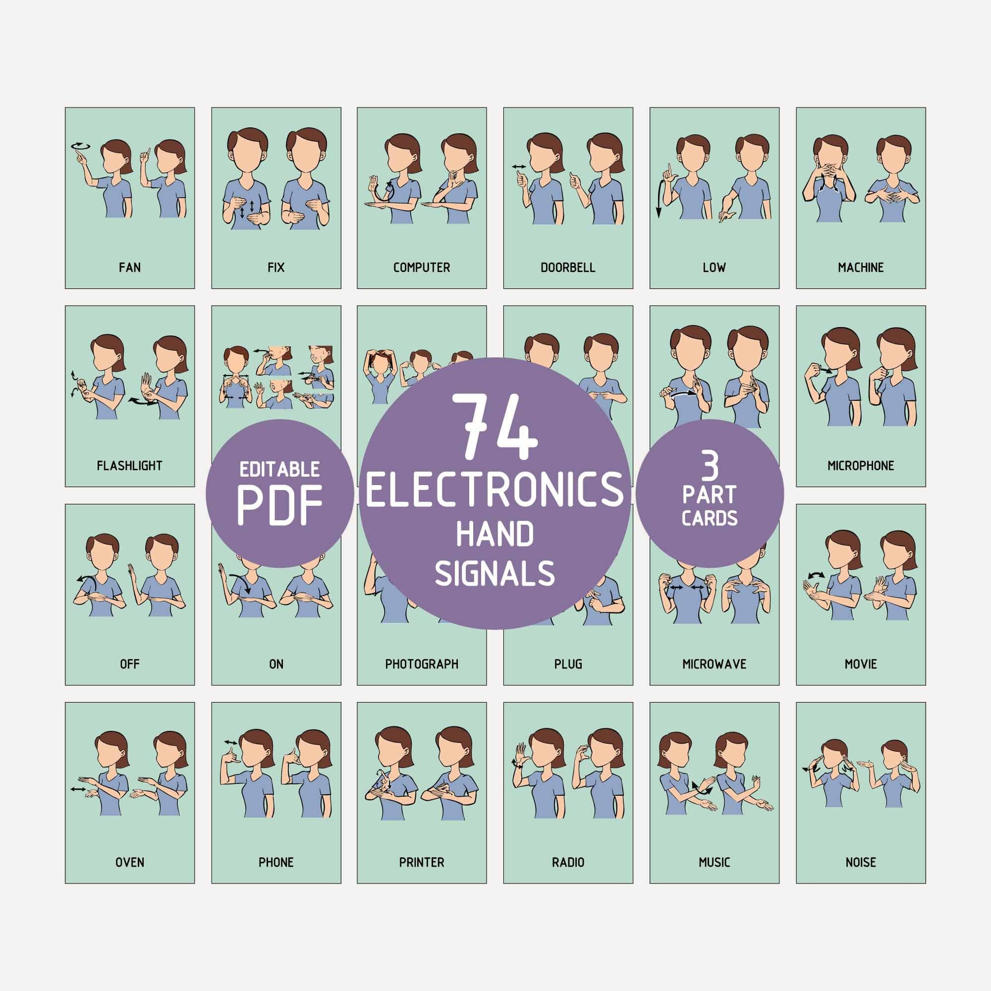 ASL TECHNOLOGY Hand Signals, American Sign Language Electronics ...