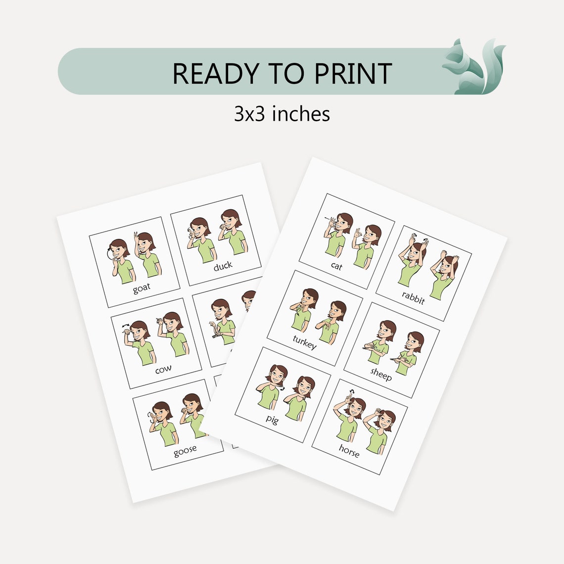 Farm Animals Sign Language, American Sign Language Animals Charts ...