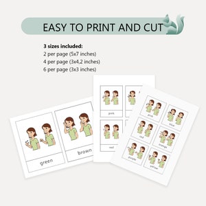 Colors Flashcards in American Sign Language, Educational ASL Colors ...