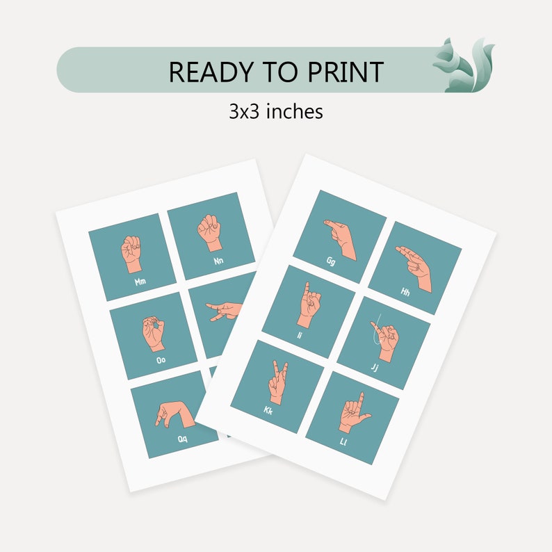 ASL Alphabet Hand Signals, American Sign Language ABC Cards, Montessori ...