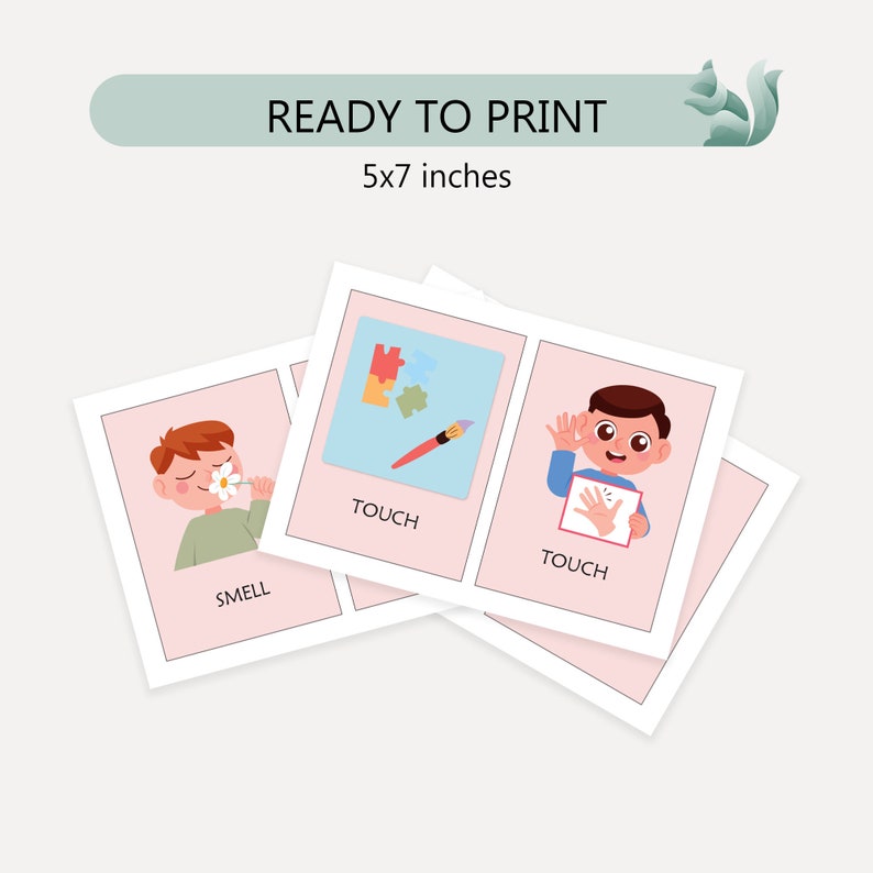 5 Senses Flash Cards, Montessori Learning (digital Download) - Etsy