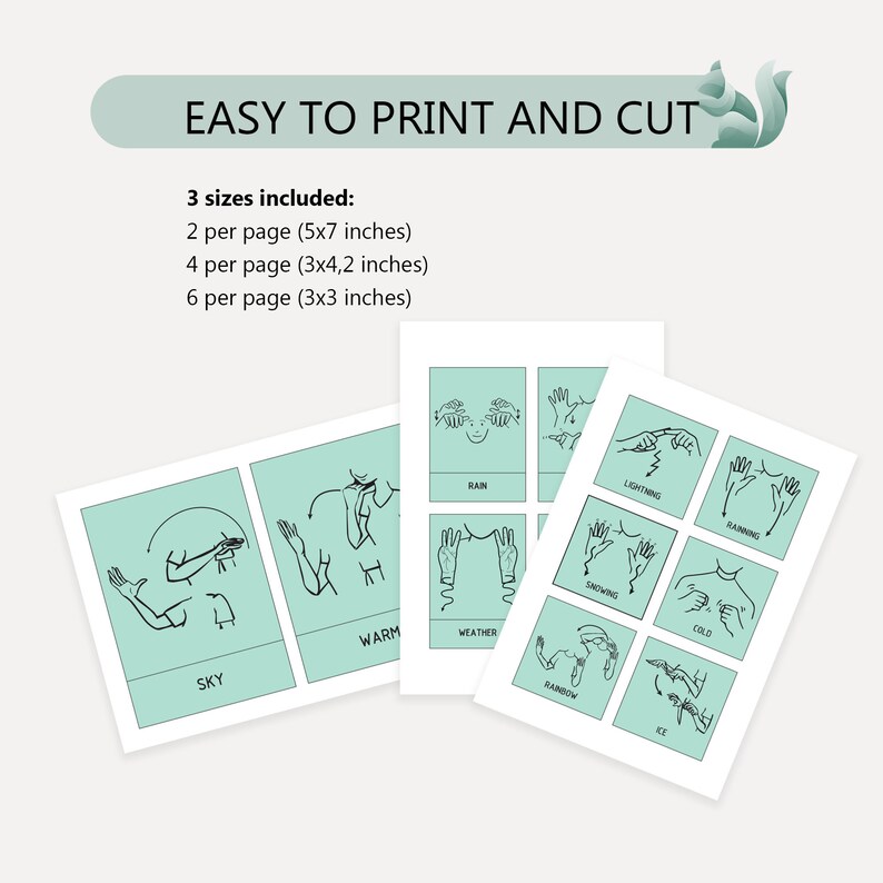 ASL WEATHER & SEASONS Flashcards, Baby Sign Language Weather Flashcards ...
